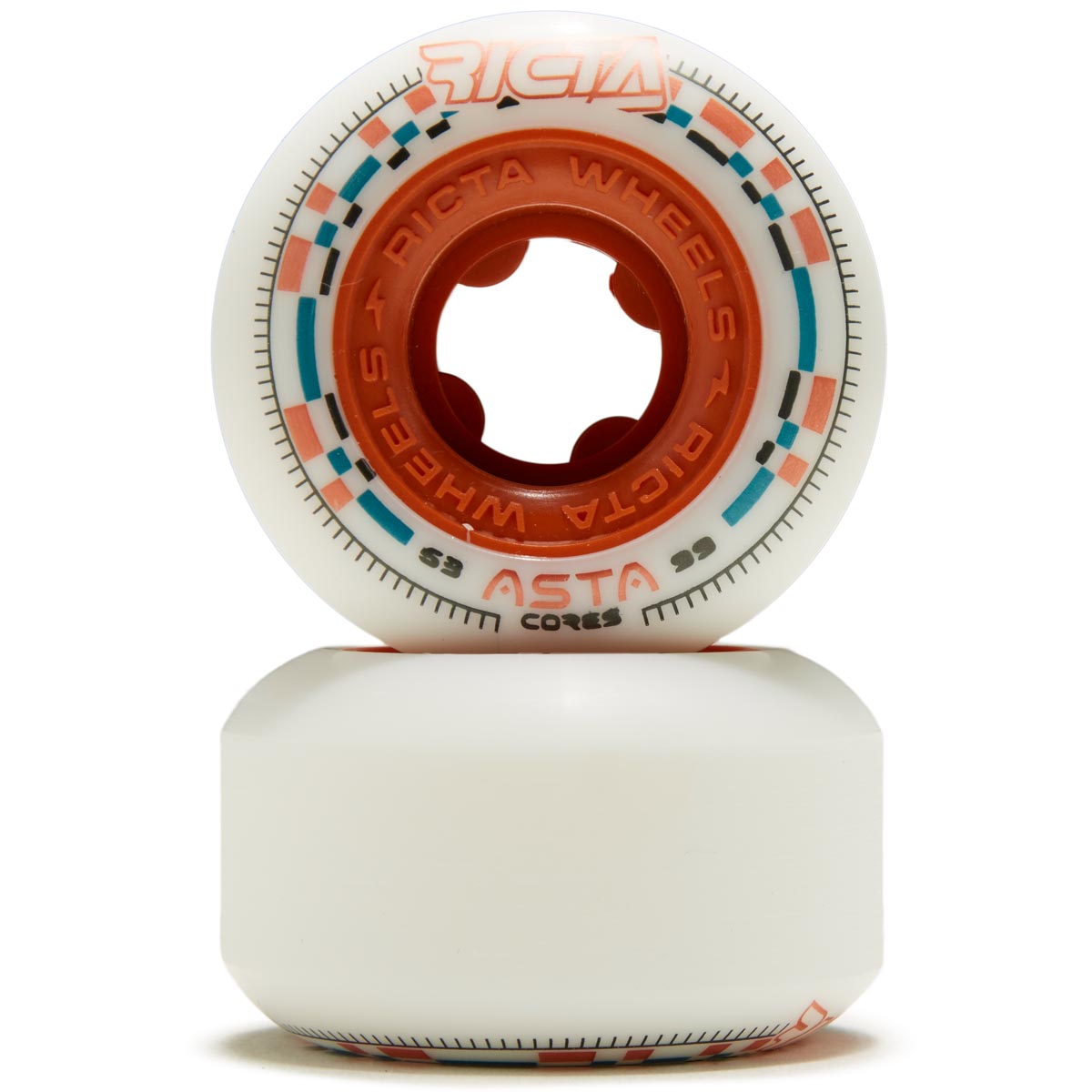 Ricta Asta Cores Round 99a Skateboard Wheels - White - 53mm – CCS
