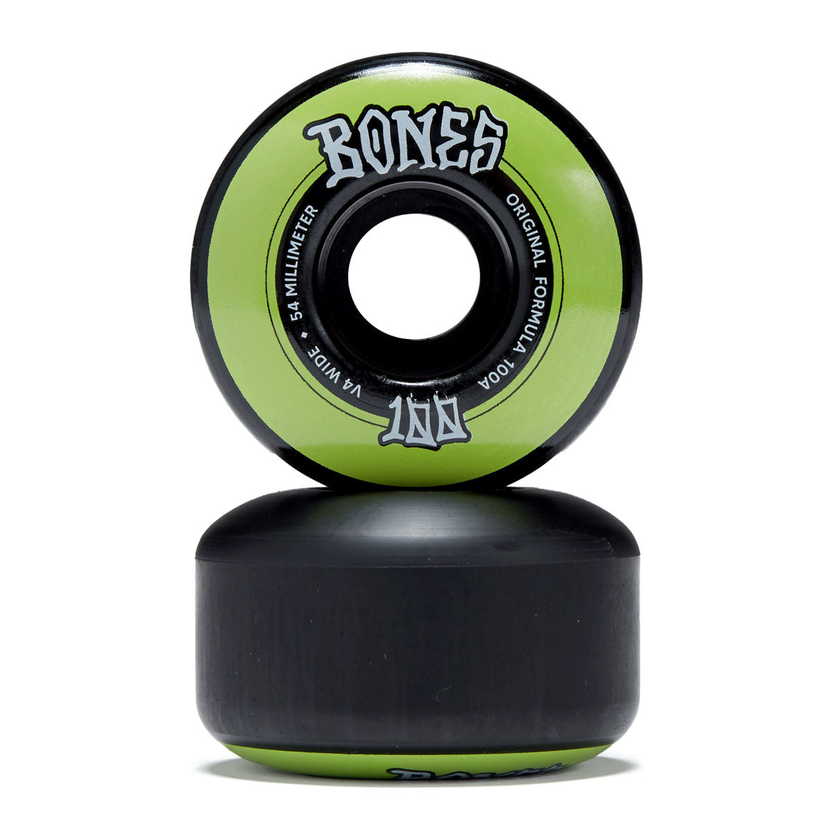 Bones 100s Wides 100a V4 Wide Skateboard Wheels - Black - 54mm – CCS