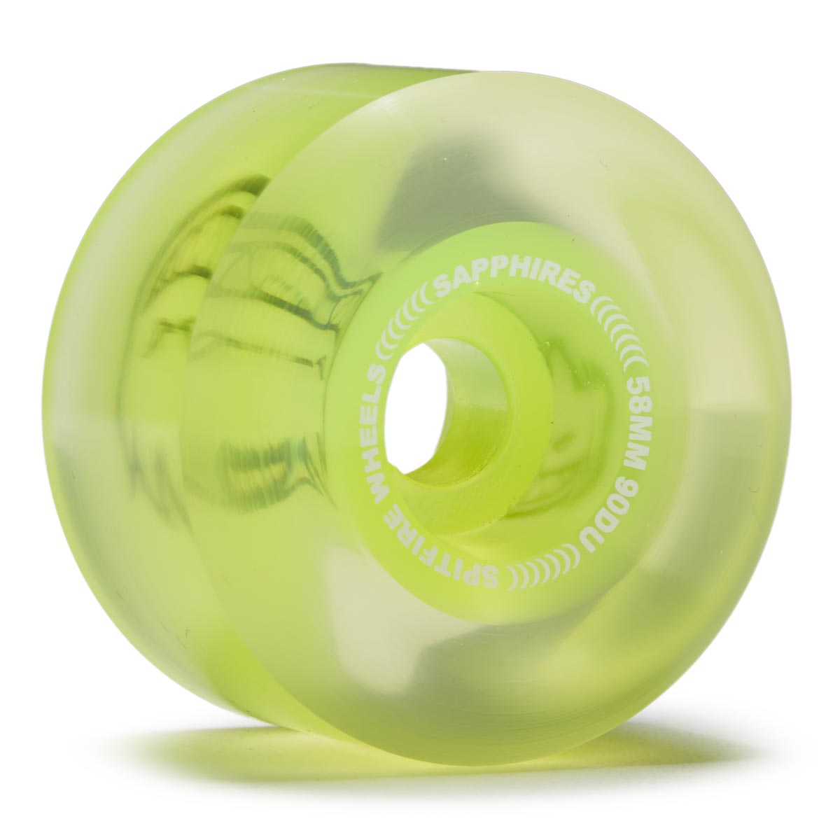 Spitfire 90d Sapphires Skateboard Wheels - Clear/Neon Yellow - 58mm – CCS