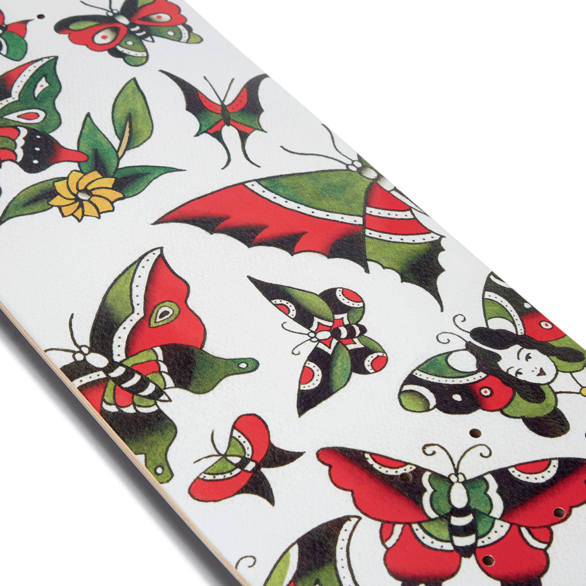 CCS x Tyler Quigley Flash Butterflies Skateboard Deck - White