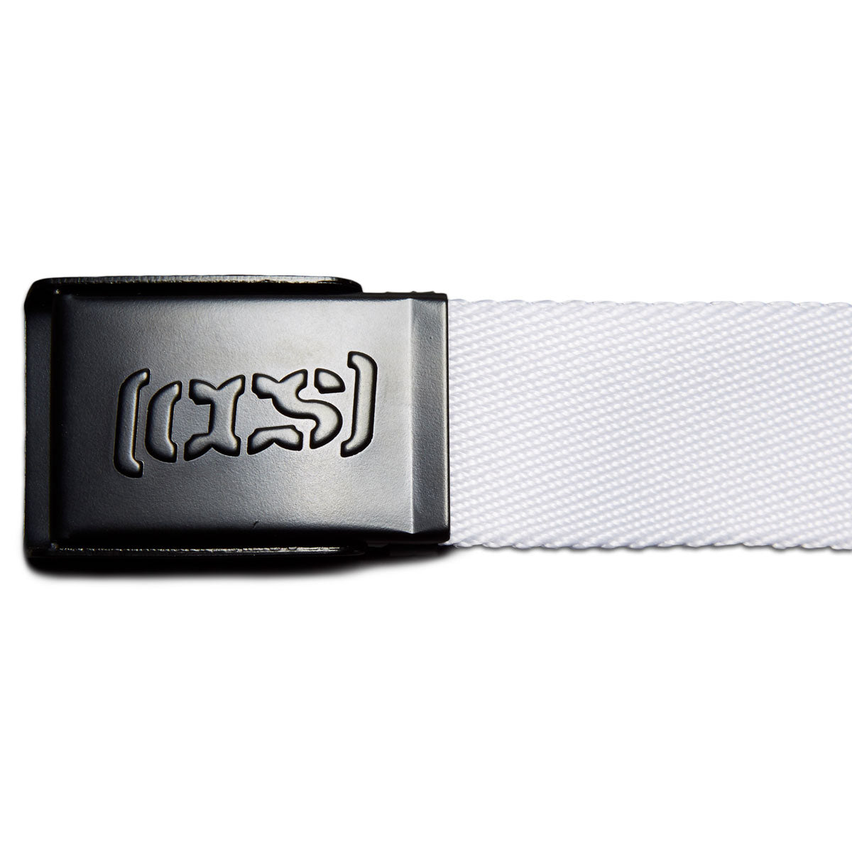 CCS Black Logo Buckle Belt - White